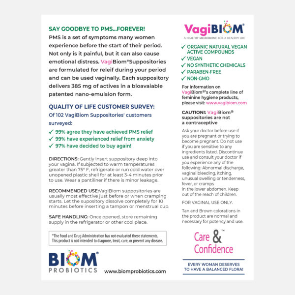 Menstrual Relief Suppositories Biom Probiotics