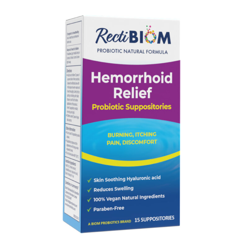 Hemorrhoid Relief Probiotic Suppositories - Biom Probiotics