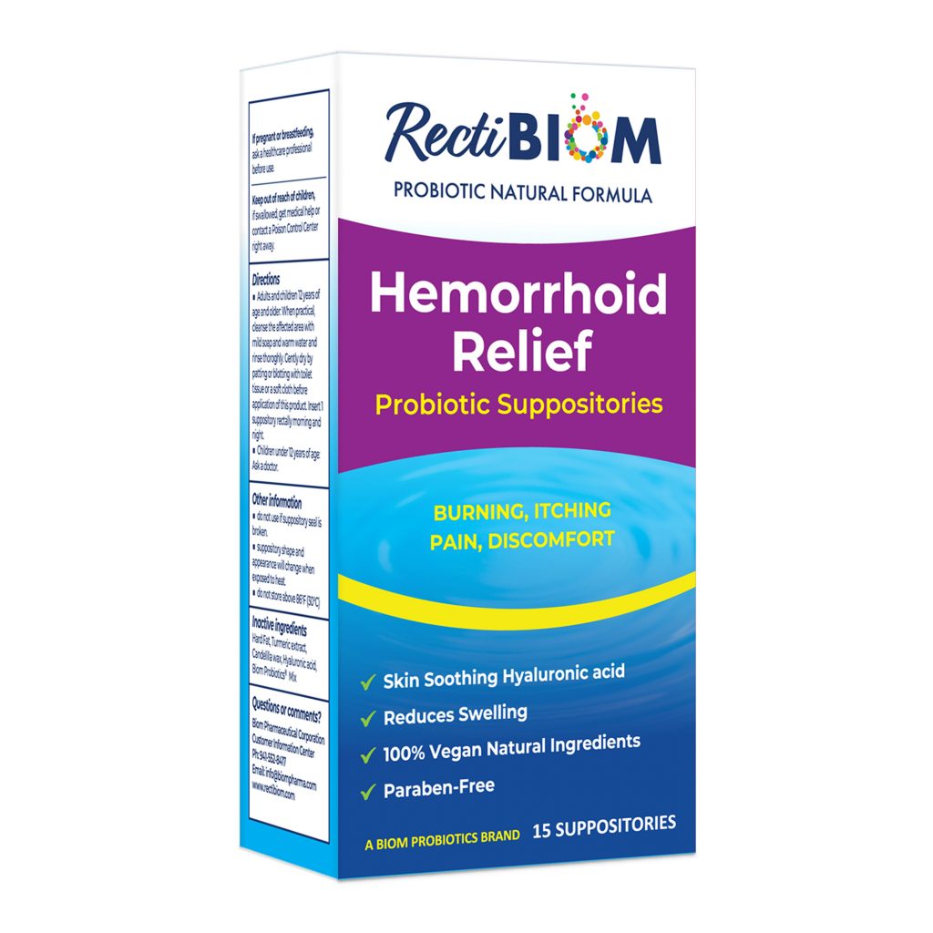 Hemorrhoid Relief Probiotic Suppositories - Biom Probiotics